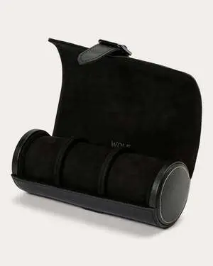Wolf British Racing Leather Triple Watch Roll