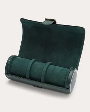 Wolf British Racing Leather Triple Watch Roll