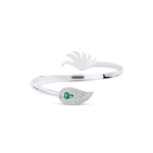 NAJIBA Essence Soul Cuff Bracelet With Emerald And Crystal