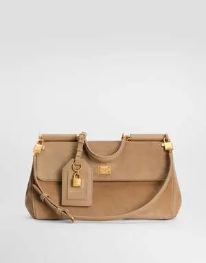 Dolce & Gabbana Medium My Sicily Handbag In Split Calfskin And Smooth Calfskin - Multicolor