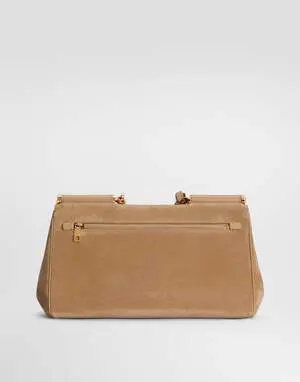 Dolce & Gabbana Medium My Sicily Handbag In Split Calfskin And Smooth Calfskin