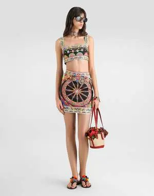 Dolce & Gabbana Carretto-print Cotton Top