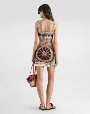 Dolce & Gabbana Carretto-print Cotton Top
