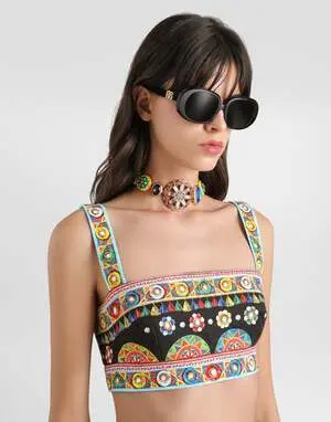 Dolce & Gabbana Carretto-print Cotton Top