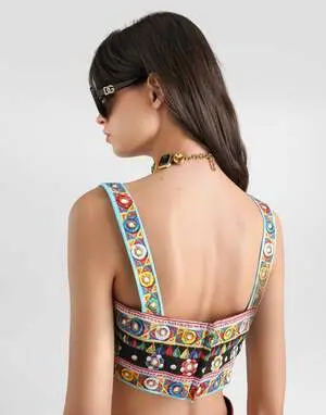 Dolce & Gabbana Carretto-print Cotton Top