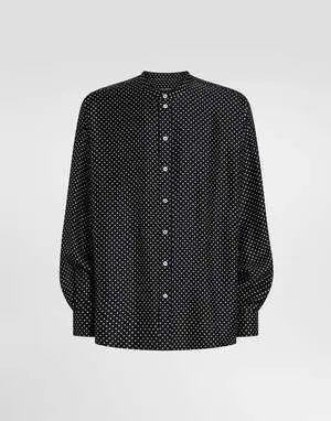 Dolce & Gabbana Polka Dot-print Silk Twill Shirt