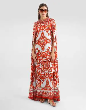 Dolce & Gabbana Majolica-print Charmeuse Dress
