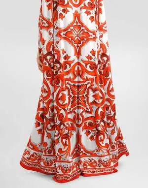 Dolce & Gabbana Majolica-print Charmeuse Dress