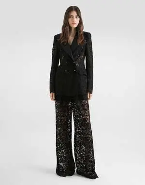 Dolce & Gabbana Double-breasted Jacket In Cordonetto Lace