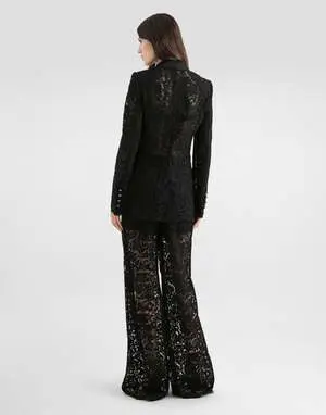 Dolce & Gabbana Double-breasted Jacket In Cordonetto Lace