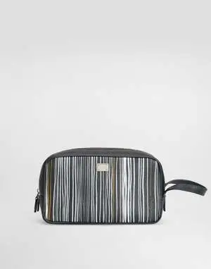 Dolce & Gabbana Stripe-print Calfskin Toiletry Bag - Multicolor