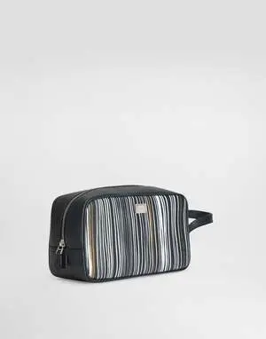 Dolce & Gabbana Stripe-print Calfskin Toiletry Bag
