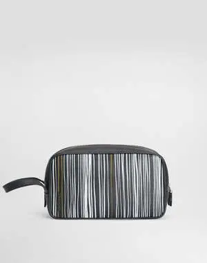 Dolce & Gabbana Stripe-print Calfskin Toiletry Bag