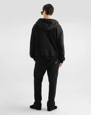 Dolce & Gabbana Cotton Zip-up Hooded Sweatshirt With Logo Plate