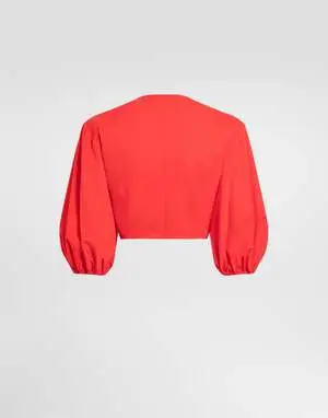 Dolce & Gabbana Cotton Poplin Top With Bow Detail