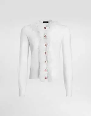 Dolce & Gabbana Feather Trim Cardigan