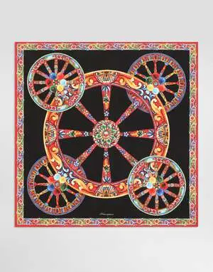 Dolce & Gabbana 90x90 Carretto-print Silk Twill Scarf - Multicolor