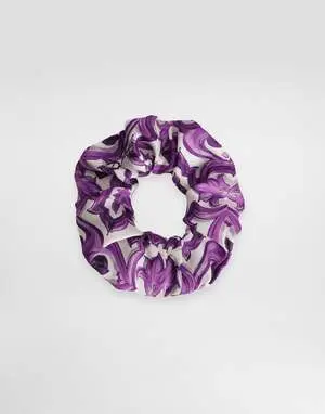 Dolce & Gabbana Majolica Print Twill Scrunchie