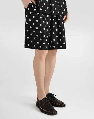 Dolce & Gabbana Polka Dot-print Silk Twill Bermuda Shorts