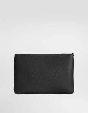 Dolce & Gabbana Calfskin Toiletry Bag With Dg Logo