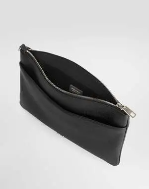 Dolce & Gabbana Calfskin Toiletry Bag With Dg Logo