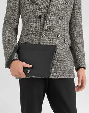 Dolce & Gabbana Calfskin Toiletry Bag With Dg Logo