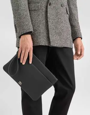 Dolce & Gabbana Calfskin Toiletry Bag With Dg Logo