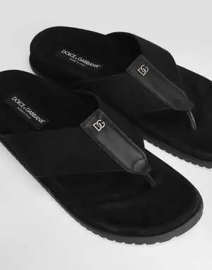 Dolce & Gabbana Fabric And Leather Flip Flops