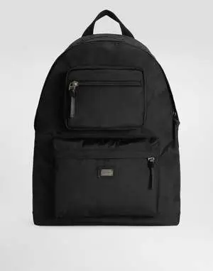 Dolce & Gabbana Nylon Backpack With Embroidery - Black