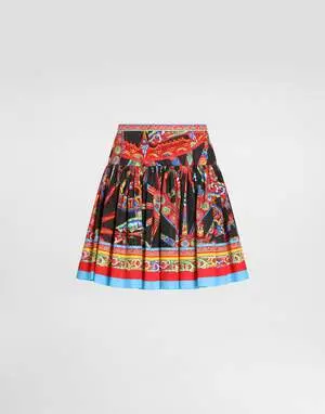 Dolce & Gabbana Carretto-print Poplin Miniskirt - Multicolor
