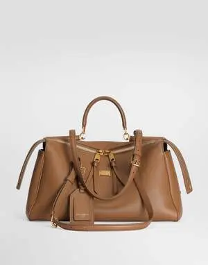 Dolce & Gabbana Medium Vittoria Handbag In Calfskin - Brown