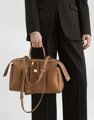Dolce & Gabbana Medium Vittoria Handbag In Calfskin - Brown