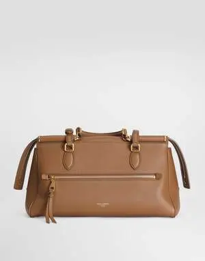 Dolce & Gabbana Medium Vittoria Handbag In Calfskin - Brown
