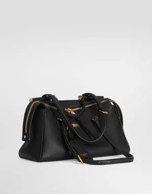 Dolce & Gabbana Medium Vittoria Handbag In Calfskin - Black