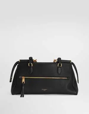 Dolce & Gabbana Medium Vittoria Handbag In Calfskin - Black