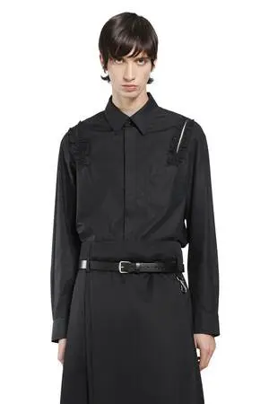 Simone Rocha Ruffle Slash Shirt - Black
