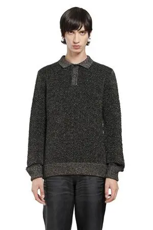 Marni Lurex Wool Polo Sweater - Black