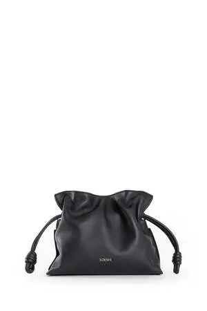 Loewe Mini Flaco Clutch In Nappa Calfskin - Black