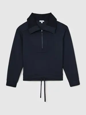 REISS Laney Premium Interlock Half-zip Sweatshirt