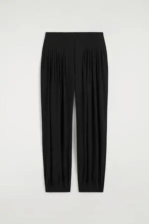 Cos Pleated Crepe Balloon Pants - Black