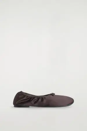 Cos Satin Ballet Flats Brown