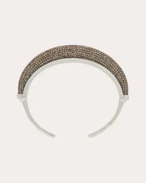WYLD BOX Diamond Pavé Luna Cuff - Brown
