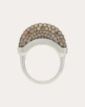 WYLD BOX Diamond Pavé Luna Ring - Brown