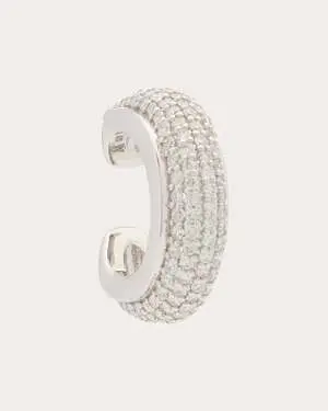 WYLD BOX Diamond Pavé Luna Ear Cuff - Silver