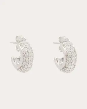 WYLD BOX Diamond Pavé Luna Huggie Earrings