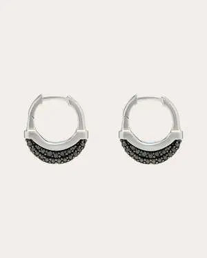 WYLD BOX Diamond Luna Hoop Earrings - Silver