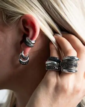 WYLD BOX Diamond Luna Hoop Earrings