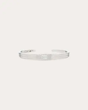 WYLD BOX Sterling White Topaz Cuff - Silver