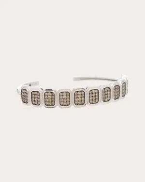 WYLD BOX Diamond And Sterling Silver Cuff Bracelet