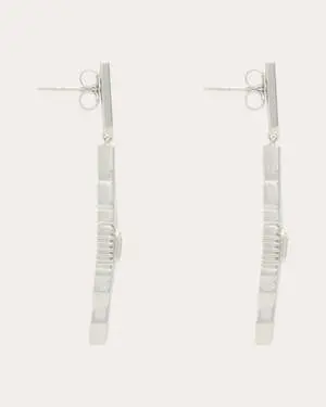 WYLD BOX Ray Of Light Medium Drop Earrings With White Topaz